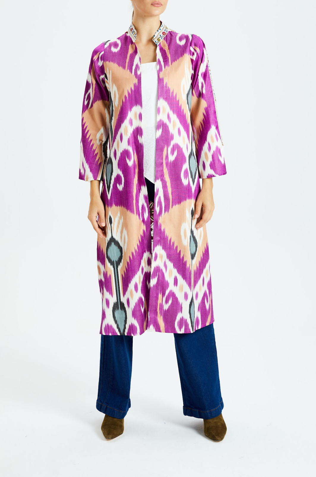 Cashmere Ikat Caftan Duster - Elysian by Em – Elysian by Emily Morrison