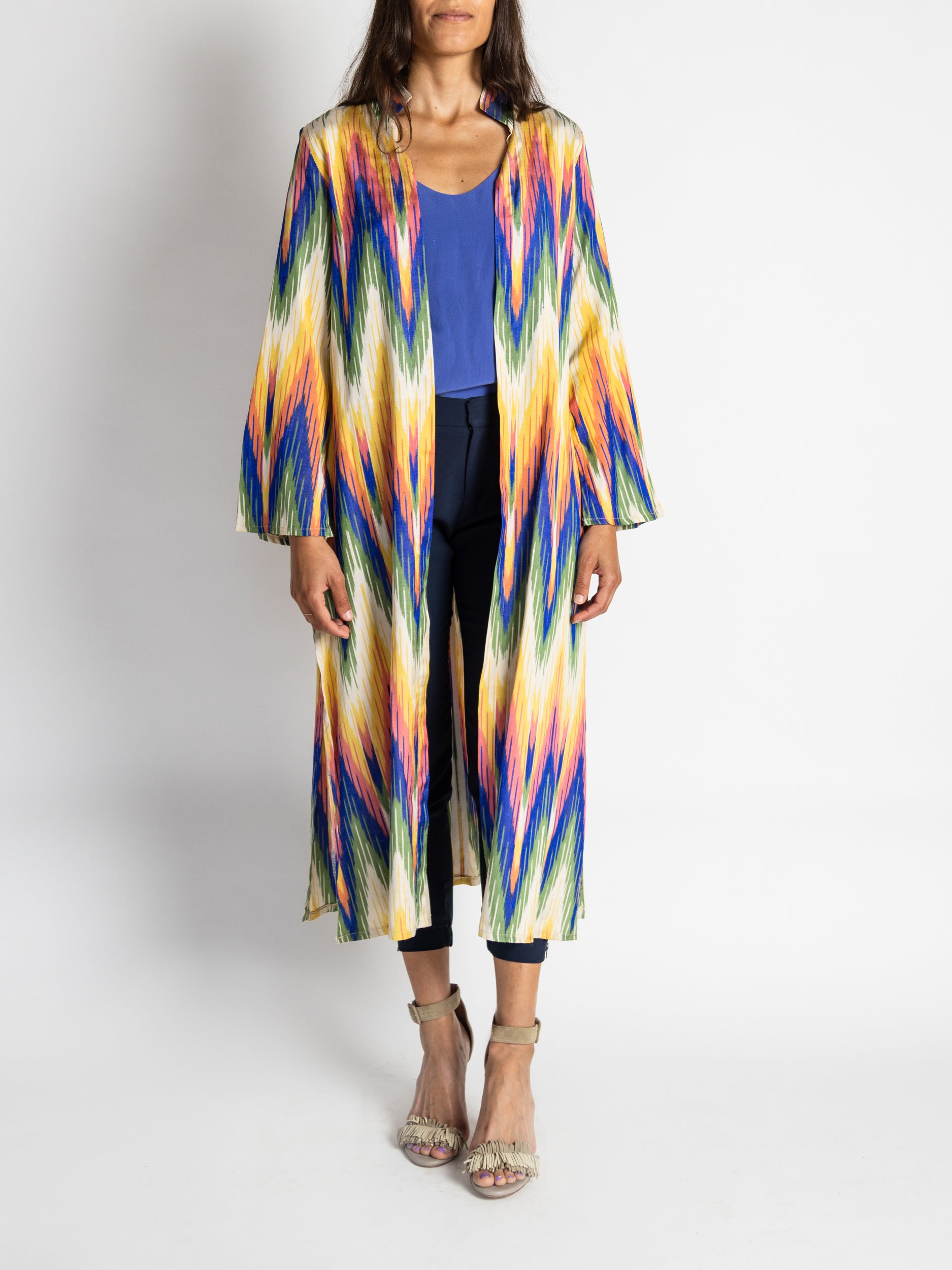 Fergana Silk Ikat Caftan Duster - Elysian by Em – Elysian by Emily Morrison